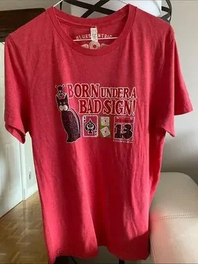 Bluescentric | Shirts | Mens Born Under A Bad Sign Red Short Sleeve Tee ...